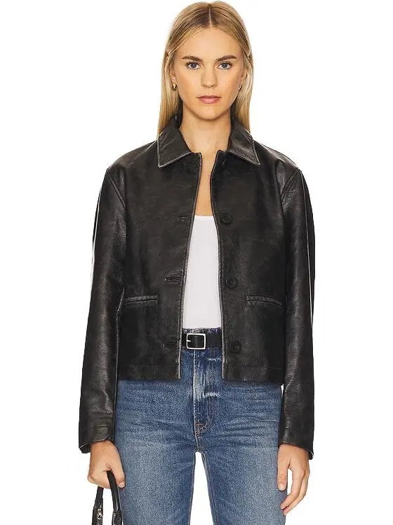 Free People X We The Free Hera Faux Leather Jacket - Black