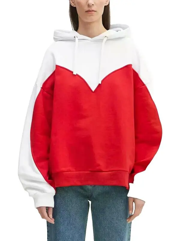 Fiorucci Heart Panelled Hoodie - Red.white