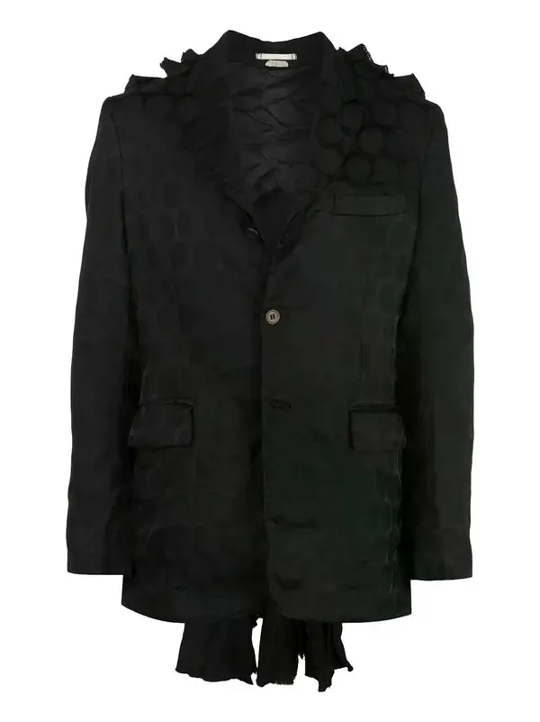 Comme Des Garçons Ruffle-detail Blazer - Black