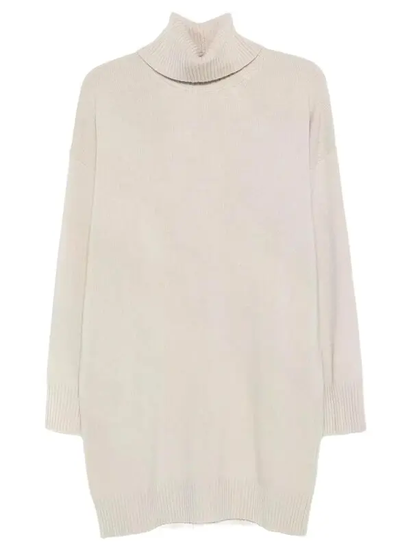 ROBERTO COLLINA Turtleneck Mini Dress - Neutrals