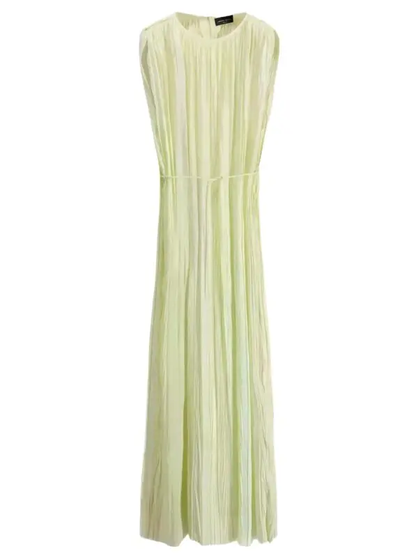 ROBERTO COLLINA Pleated Sleeveless Midi Dress - Yellow