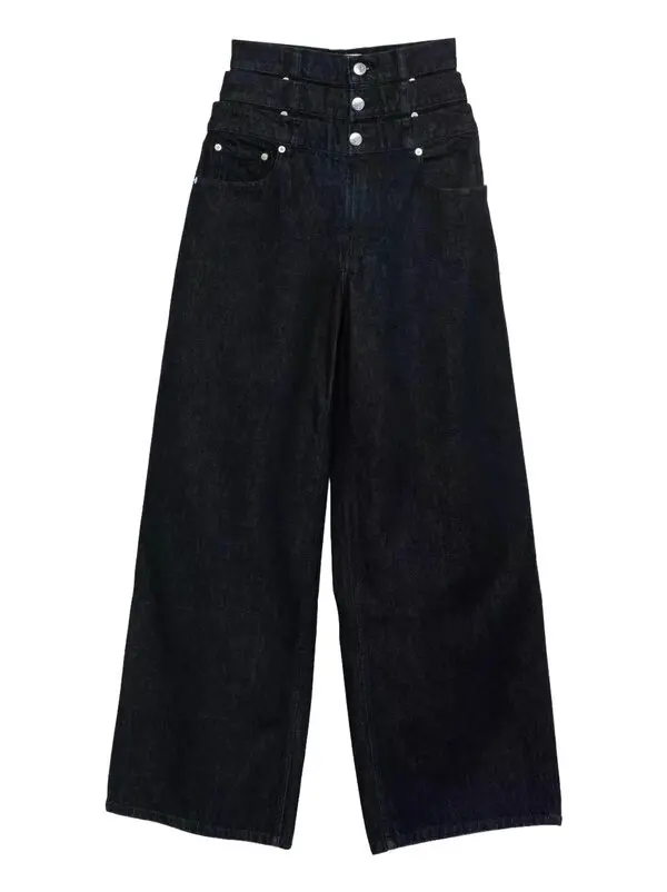 Viktor & Rolf Triple Layered-waist Wide Leg Jeans - Blue