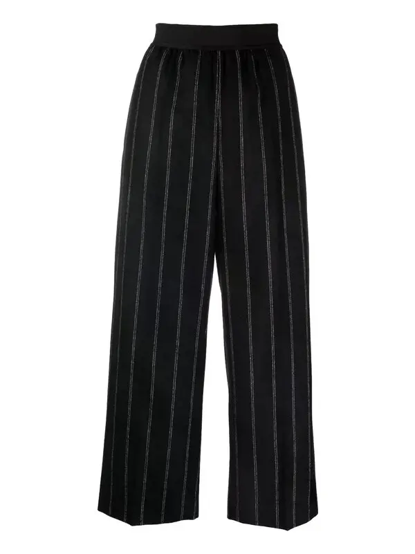 Stella McCartney Stitch Detailing Cropped Trousers - Black