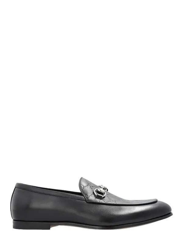 Gucci Horsebit Loafers With Gg Embellishment - Black