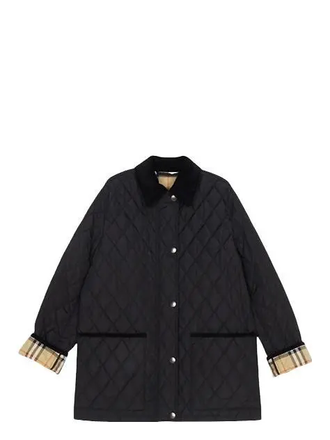 Burberry Quilted Nylon Barn Jacket - Black/sand