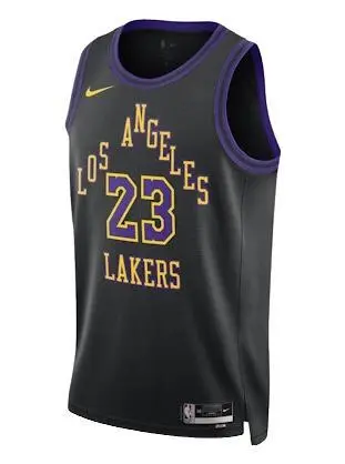 Nike Nba Los Angeles Lakers Lebron James City Edition 2023-2024 Swingman Jersey - Black
