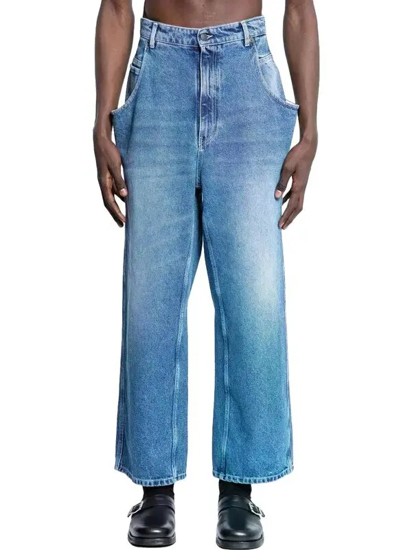 HED MAYNER Draped Five-pocket Jeans - Blue
