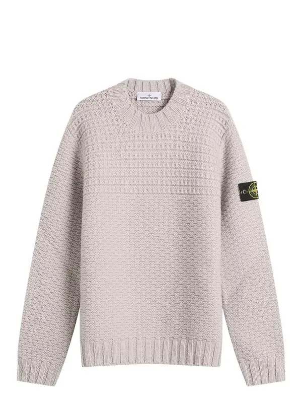 Stone Island Pure Wool Heavyweight Jumper - Pearl Grey