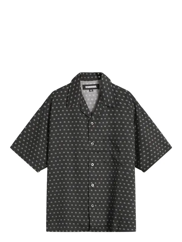 NEIGHBORHOOD Monogram Pattern Hawaiian Shirt - Black