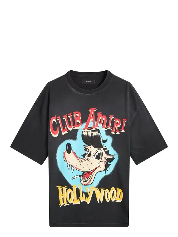 Amiri Club Wolf Oversized T-shirt - Black