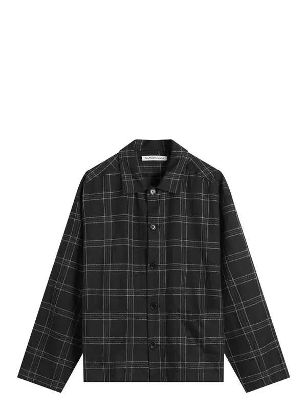 You Must Create Pj Check Overshirt - Black/grey