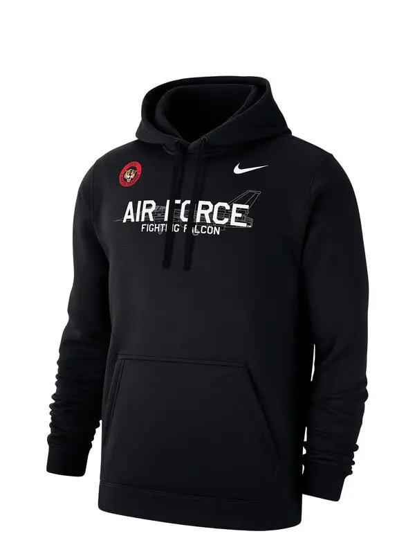 Nike Air Force Club Fleece College Pullover Hoodie - Black