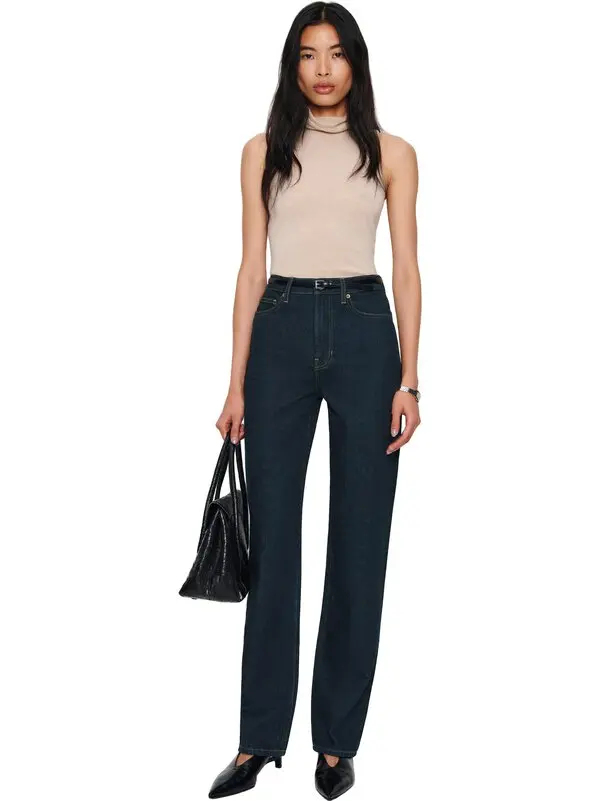 REFORMATION Harriet High Rise Straight Leg Jeans - Blue