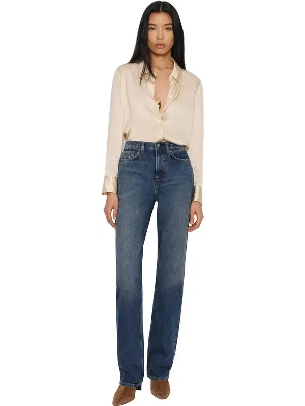 REFORMATION Harriet High-rise Relaxed Straight Jeans - Blue