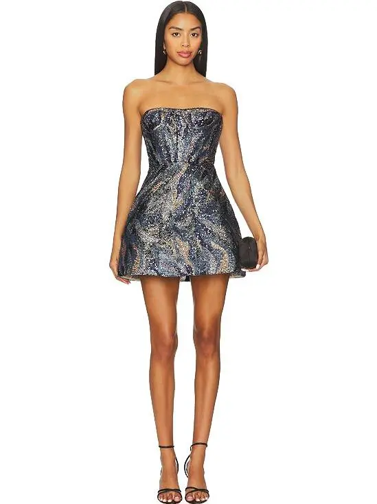 BRONX BANCO Maraya Strapless Sequin Dress - Blue