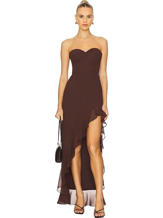 Amanda Uprichard Eden Gown - Chocolate