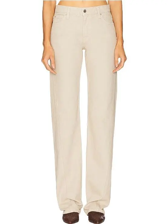 GRLFRND Graham Low Rise Straight Leg Jeans - Beige
