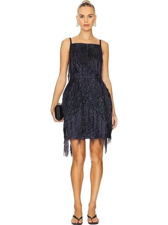 Prabal Gurung Spaghetti Strap Bell Shape Dress - Navy