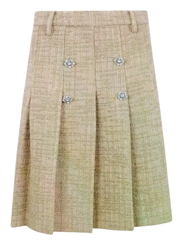 N°21 Embellished Pleated Skirt - Neutrals