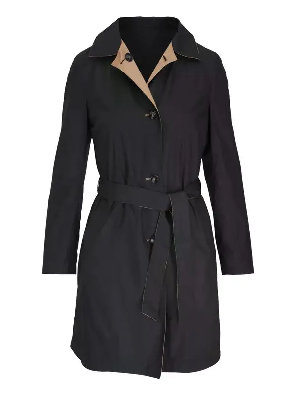 Kiton Belted Collared Coat - Black