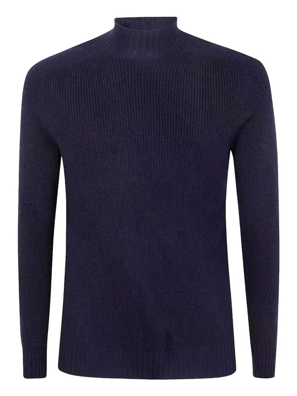 GRAN SASSO Ribbed High-neck Sweater - Blue