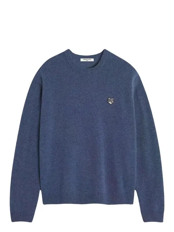 Maison Kitsuné Fox Head Wool Sweater - Blue