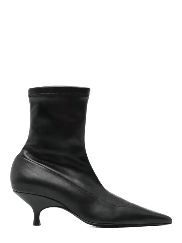 GIABORGHINI Mia 50mm Pointed-toe Sock Boots - Black