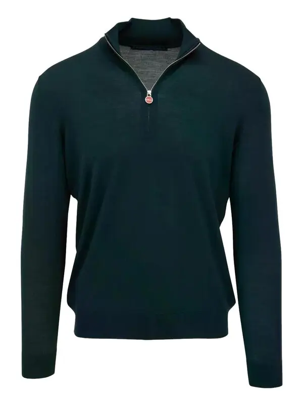 Kiton Half-zip Wool Sweater - Green