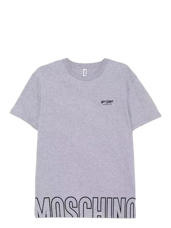 Moschino Logo-detail Cotton T-shirt - Grey