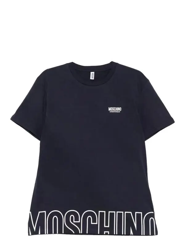 Moschino Logo-detail Cotton T-shirt - Blue