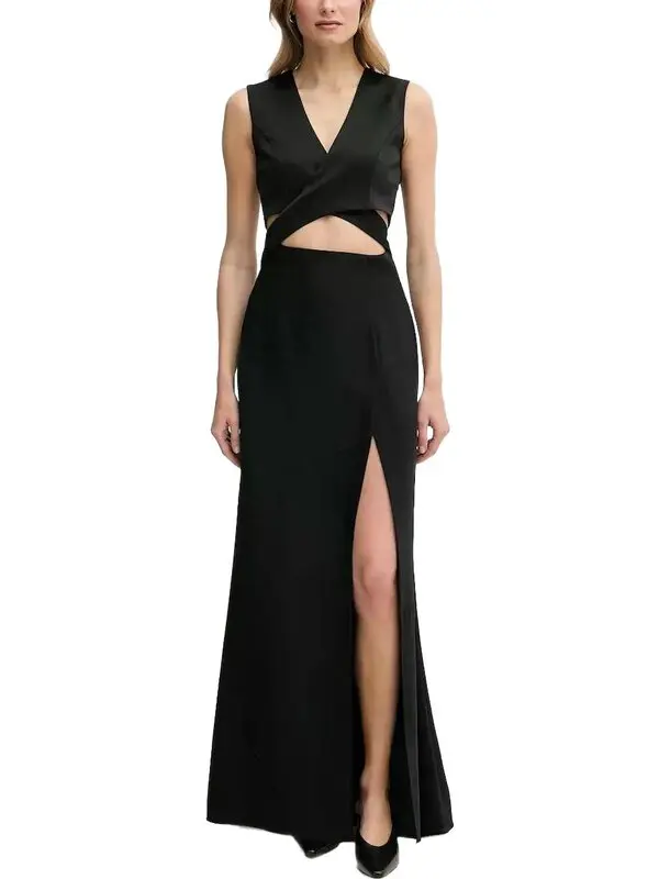 SANDRO FERRONE Cut-out V-neck Maxi Dress - Black