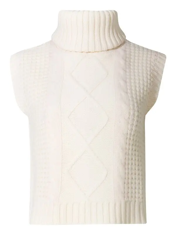 Perfect Moment Crystal Merino Wool Tank - Cream