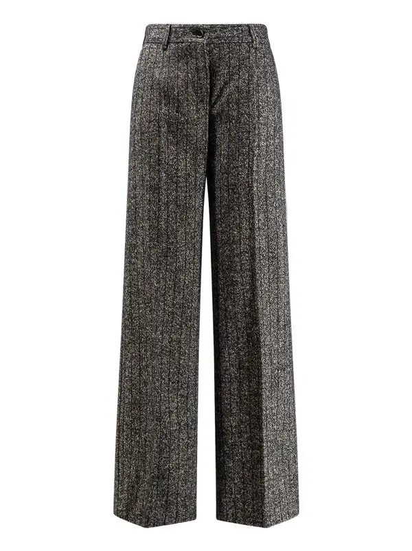 Dolce & Gabbana Striped Wool Blend Trousers - Grey