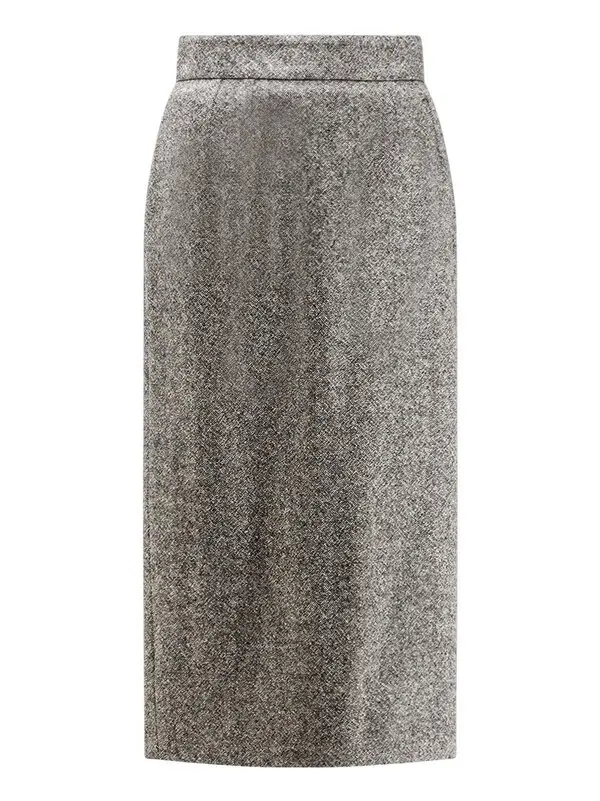 Dolce & Gabbana Virgin Wool Midi Pencil Skirt - Grey
