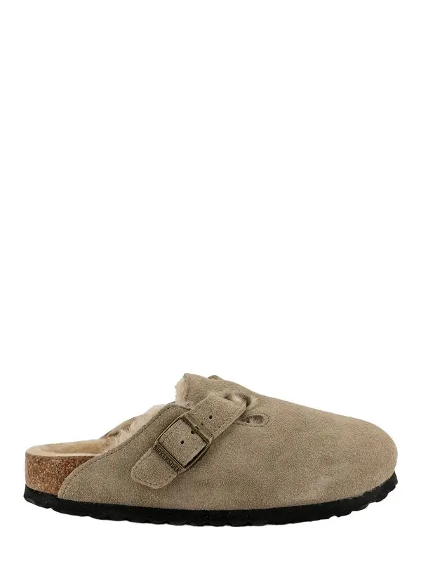 BIRKENSTOCK Boston Shearling Suede Mule - Grey