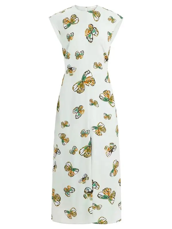 MARIE OLIVER Zuri Butterfly-print A-line Dress - Blue