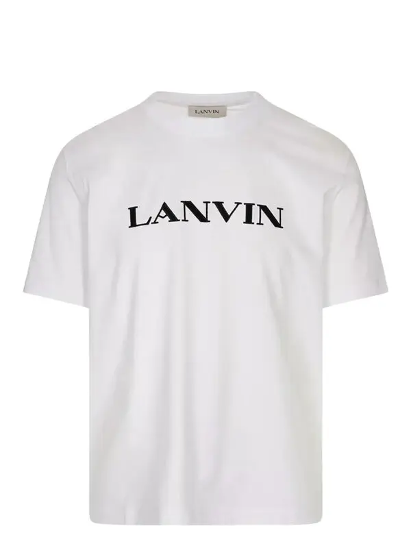 LANVIN Logo-embroidered Cotton T-shirt - White