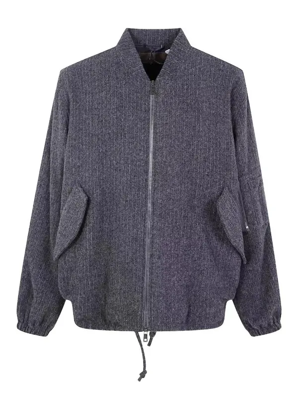 GIORGIO BRATO Zip Bomber Jacket - Grey