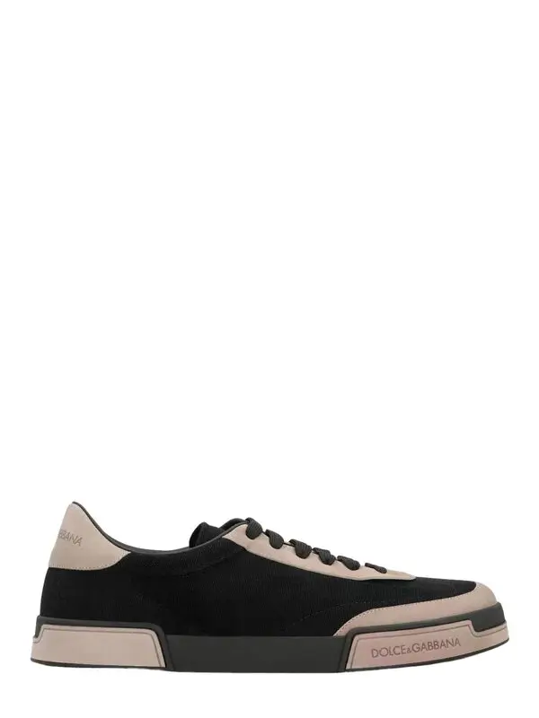 Dolce & Gabbana Portofino Yacht Calfskin-panel Sneakers - Black