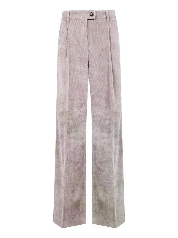 DRHOPE Pleated Corduroy Trousers - Neutrals