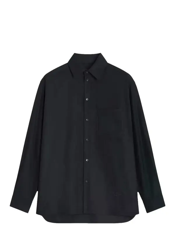 Maison Kitsuné Embroidered Wool Shirt - Black