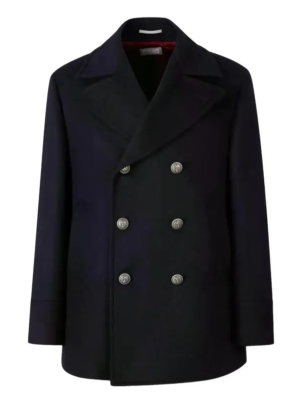 Brunello Cucinelli Double-breasted Buttoned Coat - Blue