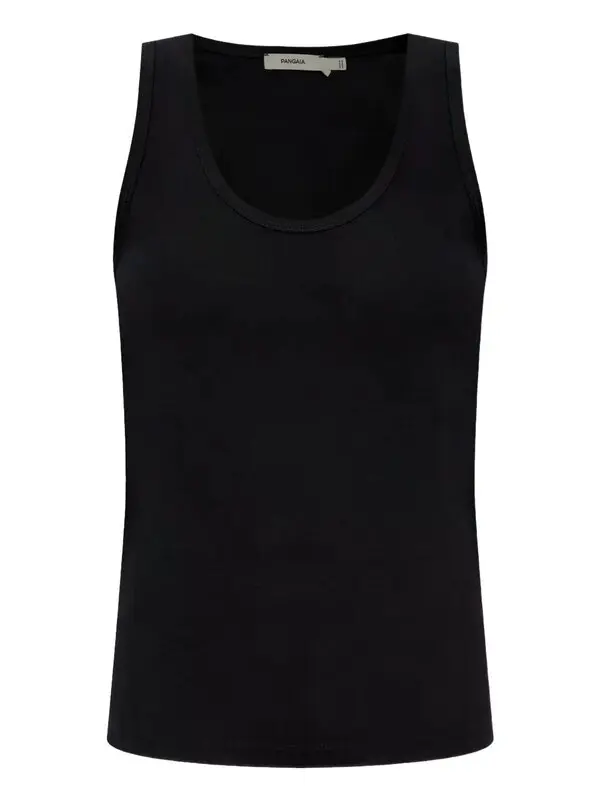 PANGAIA Cotton Scoop-neck Top - Black