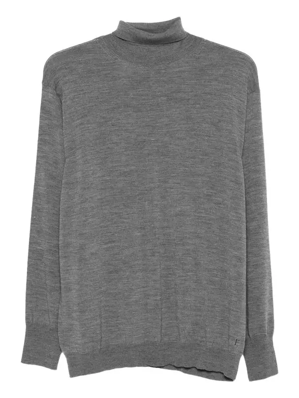 Erika Cavallini Wool Turtleneck Top - Grey