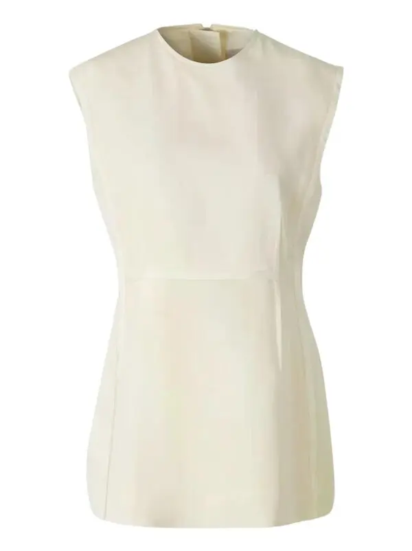 JIL SANDER Round-neck Sleeveless Top - Neutrals