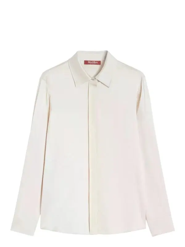 Max Mara Silk Long-sleeve Shirt - Neutrals