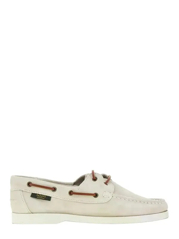 SAXONE OF SCOTLAND Suede Boat Shoes - Neutrals