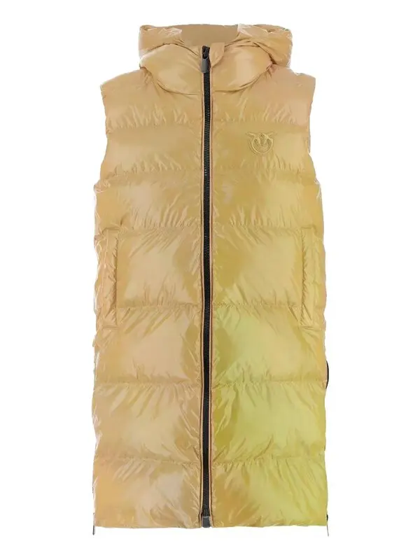 Pinko Padded Hooded Gilet - Yellow
