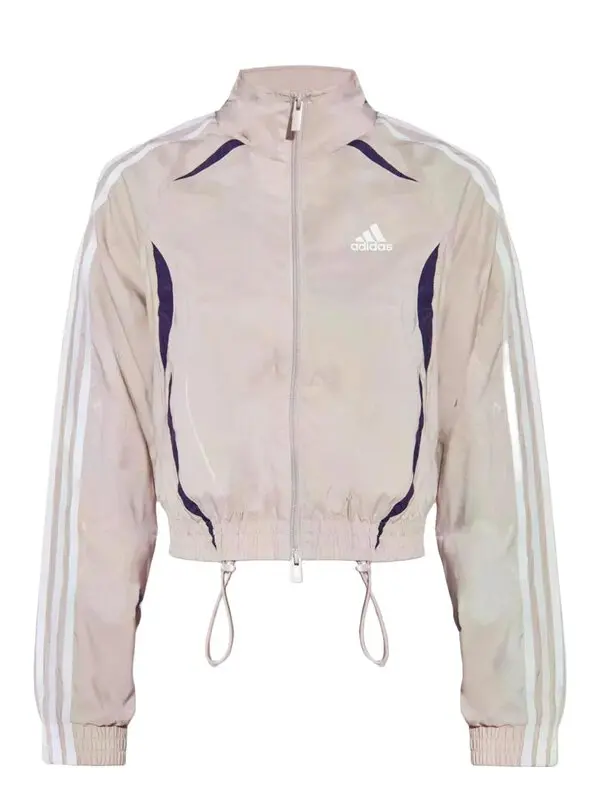 Adidas Three-stripe Cropped Track Jacket - Pink