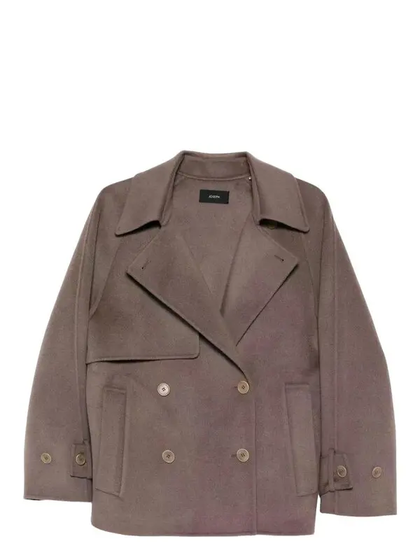 JOSEPH Double-breasted Wool Coat - Grey